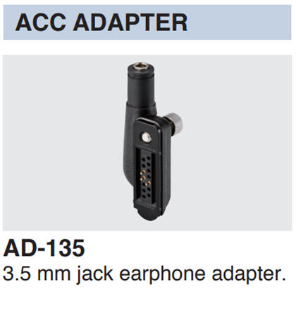 Icom AD-135 3.5 mm jack earphone adapter – MJ Sales, Inc.